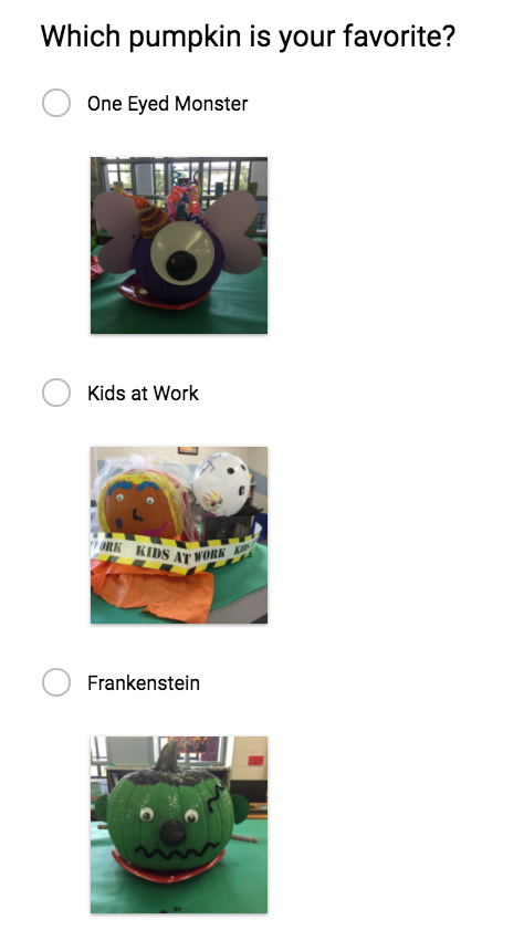 Google Form for Pumpkin Voting - Library Learners